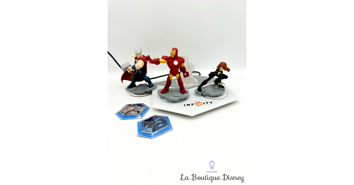 Figurine Disney Infinity 2.0 Pack Démarrage Marvel Thor Black Widow Iron Man Base Jeu vidéo ...